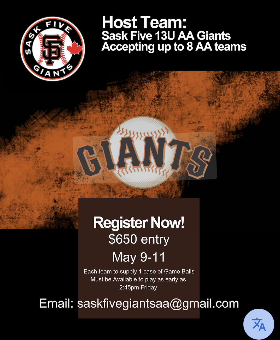 Baseball Sask » Sask Five Tournaments